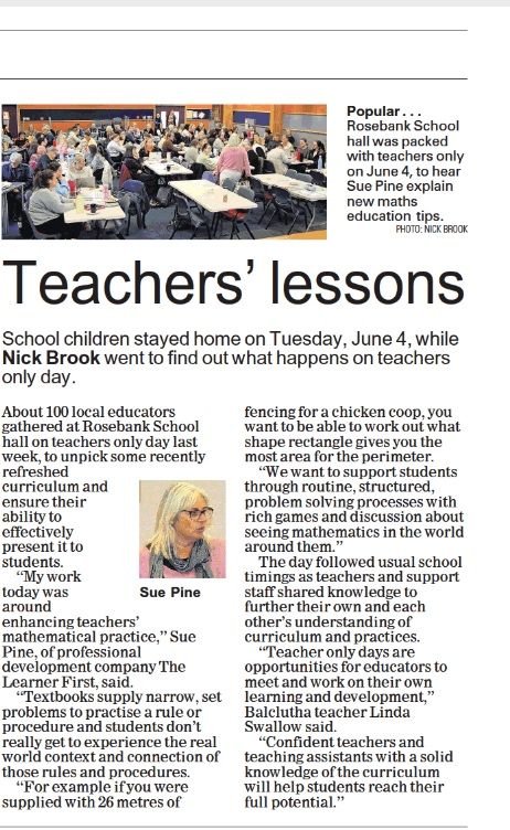 TLF Maths in the Otago Times (New Zealand) - The Learner First